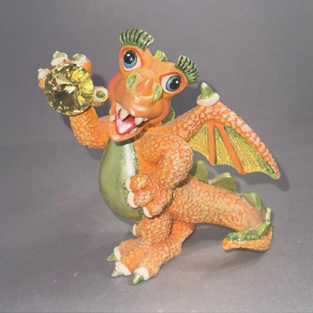 Vintage Franklin Mint Mood Dragon Figurine Birthstone Anthropomorphic ...