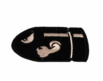 Embroidered Bullet Bill Iron on Patch Sew on Badge Super Mario Game ...