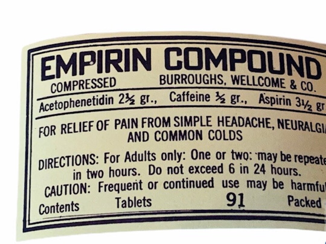 DRUGSTORE PHARMACY LABEL Antique Paper Ephemera Vintage Ww1 - Etsy