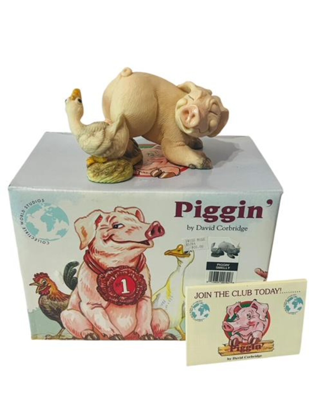 Pig Figurine Anthropomorphic Corbridge Piglet Flambro Piggin BOX Smelly ...