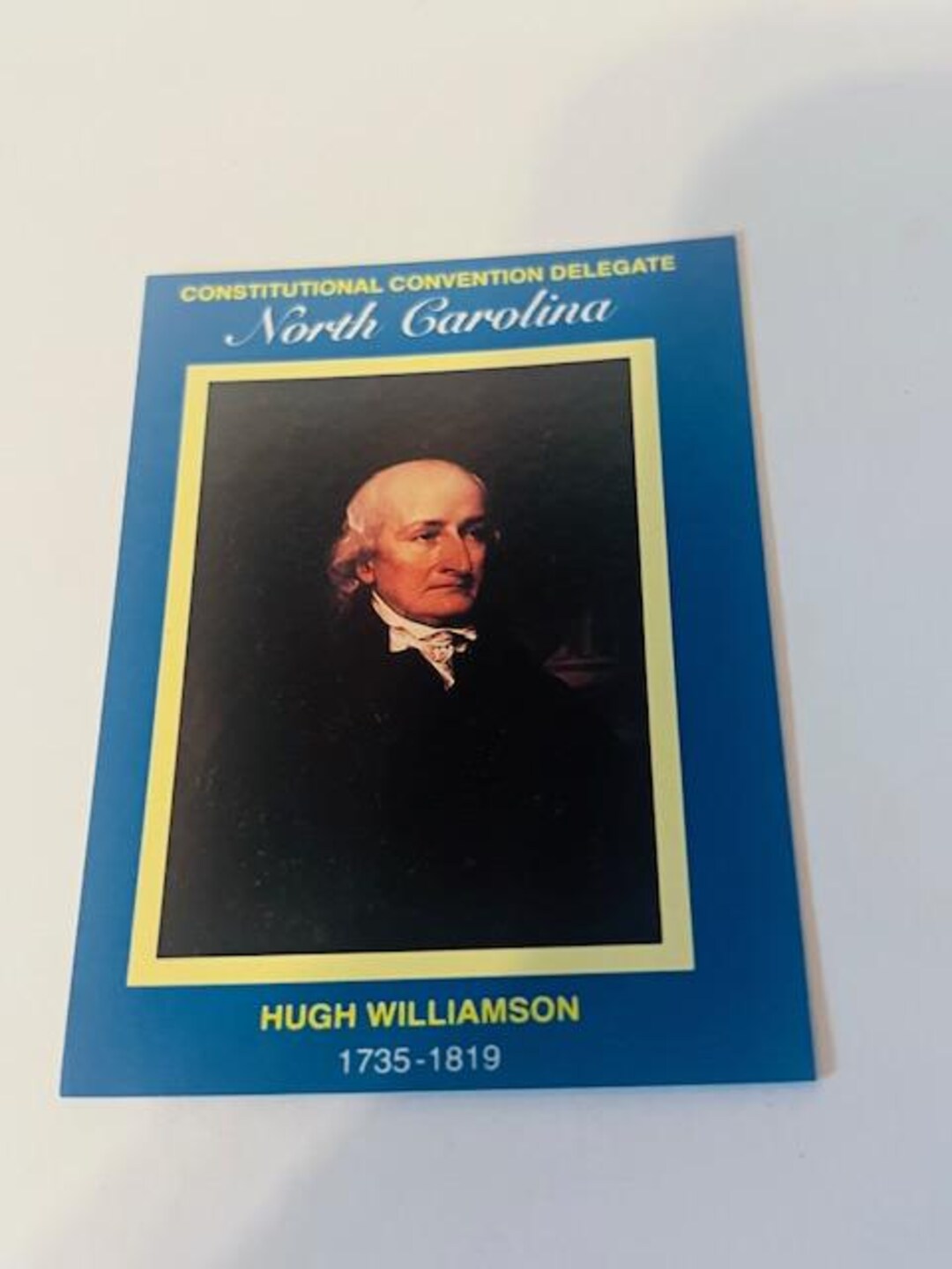Delegate Card Constitutional Convention 1787 Politics Hugh Williamson N ...