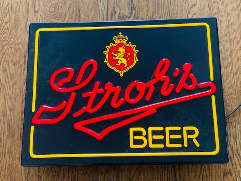 Stroh's Beer Light up Neon Bar Sign Detroit Michigan MI - Etsy