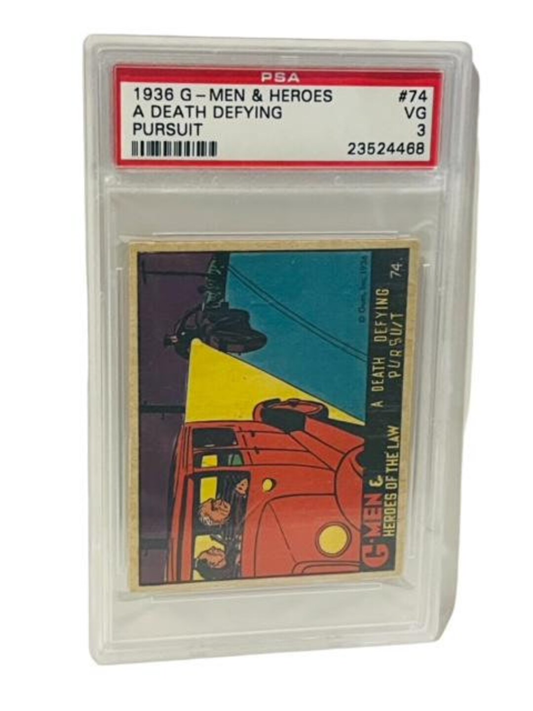 G-men Heroes Law Trading Card 1938 PSA 3 Death Defying Pursuit #74 RARE ...