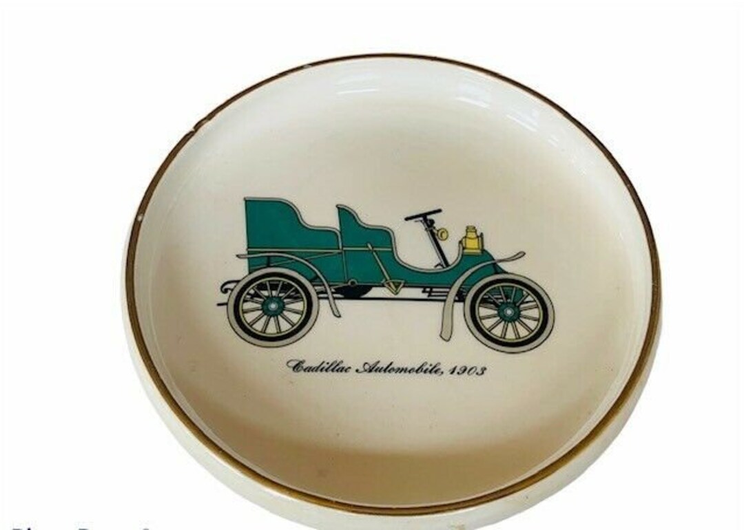 Cadillac Ashtray Automobile 1903 Ash Tray Smoking Harkerware USA Vtg ...