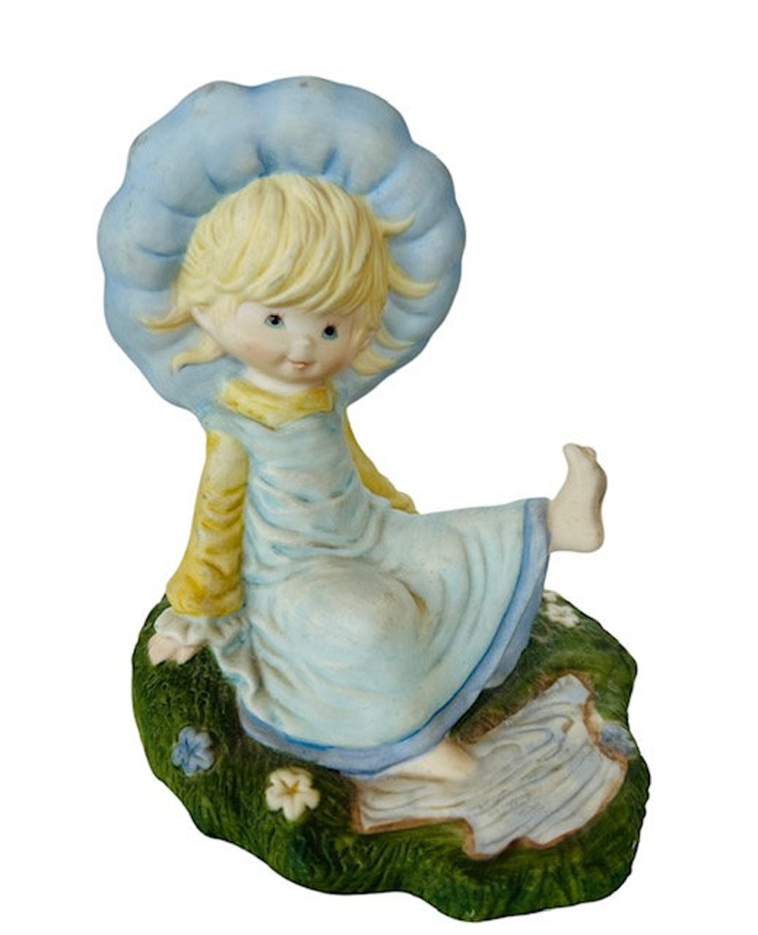 Megan and Friends Heartline Figurine Porcelain Girl Blue Bonnet Pond ...