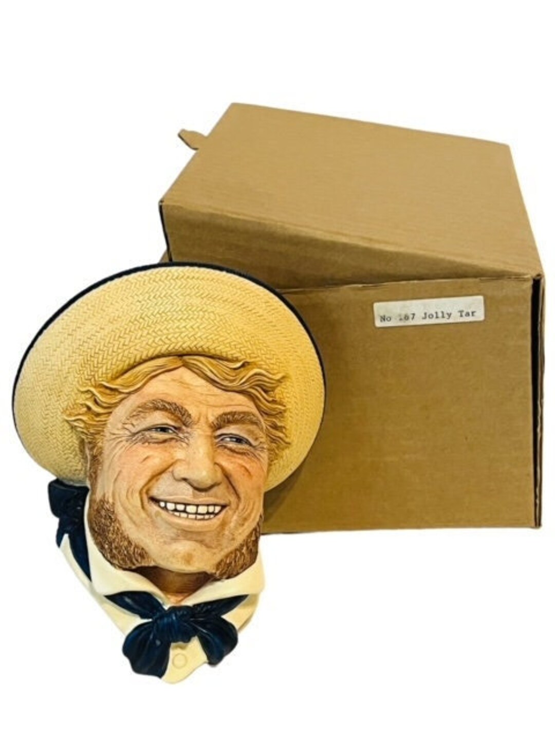 Bosson Legend Chalkware Face Bust Figurine Wall Head England BOX 1988 ...