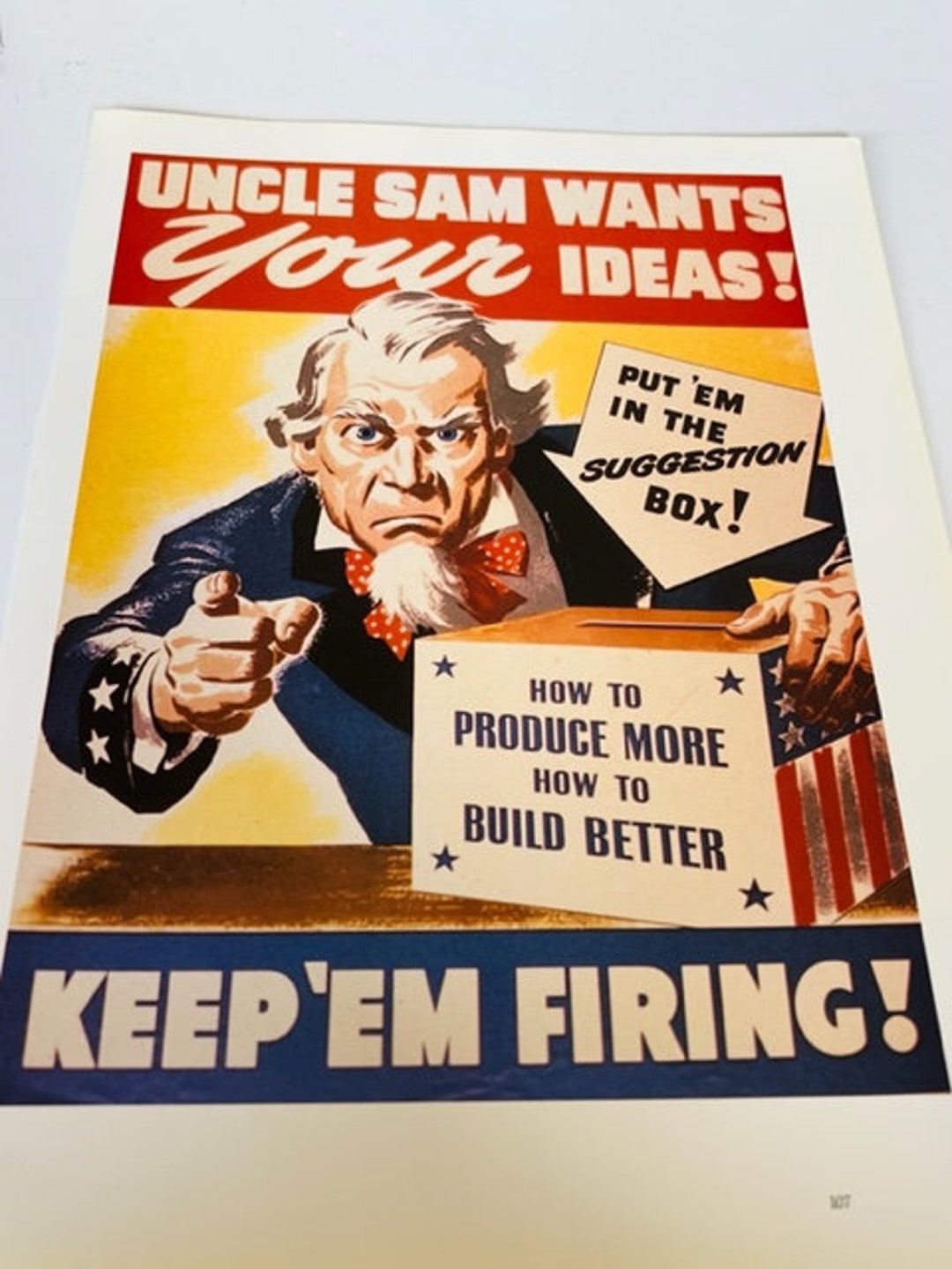 World War Advertisement Ad Vtg Print Litho 12X9 WW2 WWII Uncle Sam Crop ...