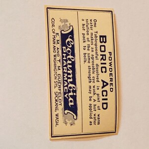 DRUGSTORE PHARMACY LABEL Antique Paper Ephemera Vintage Ww1 Era Wwi ...