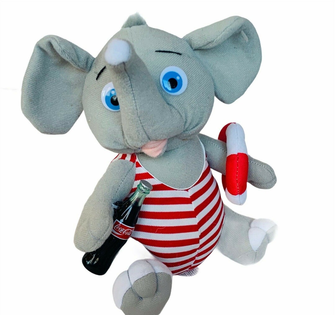 Coca Cola Elephant Plush Stuffed Animal Bottle Life Preserver Guard ...