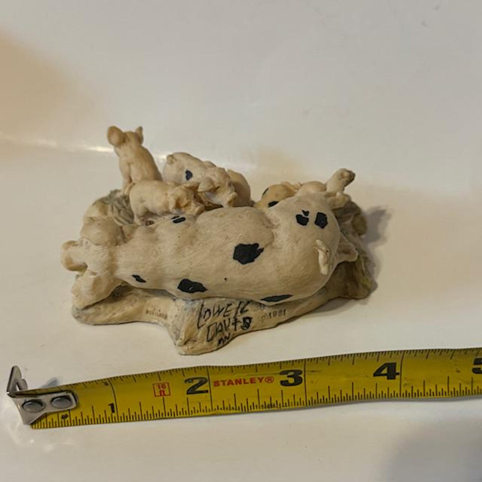 Vintage Pig Figurine Anthropomorphic Piglet Signed Lowell Davis 1981 ...