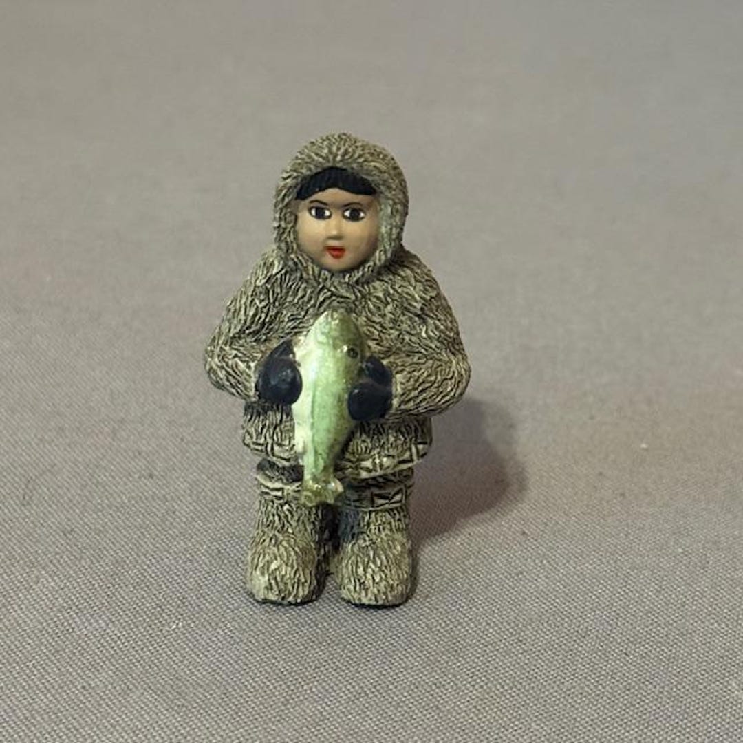 Vintage Eskimo Inuit Figurine Miniature Gift Native Aboriginal ...