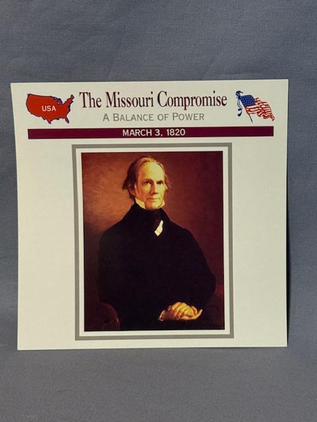 Civil War Card 1995 Atlas Military Secession Crisis Missouri Compromise ...