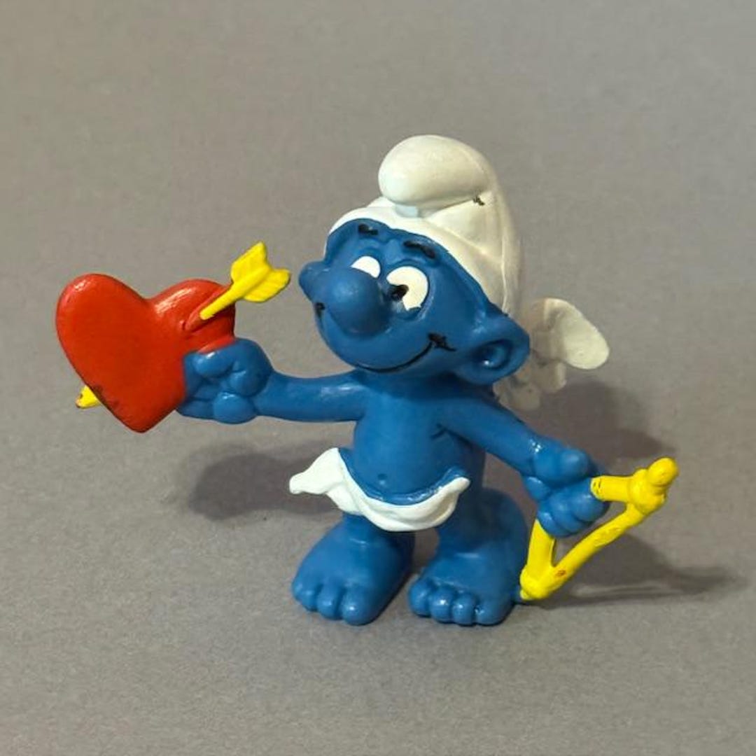 Vintage Smurfs Toy Figure Peyo Schleich Bully Germany Smurf 1981 Cupid ...