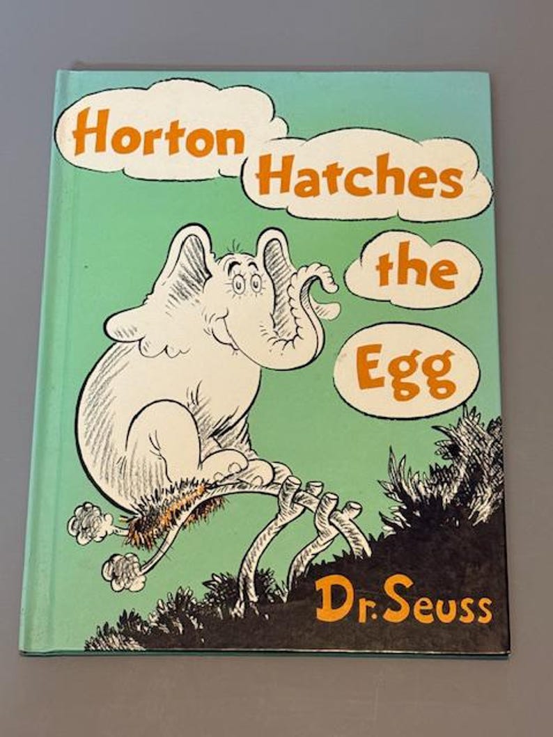 Dr Seuss Vintage Walt Disney Book 1968 Bantam Horton Hatches Egg AC2 - Etsy