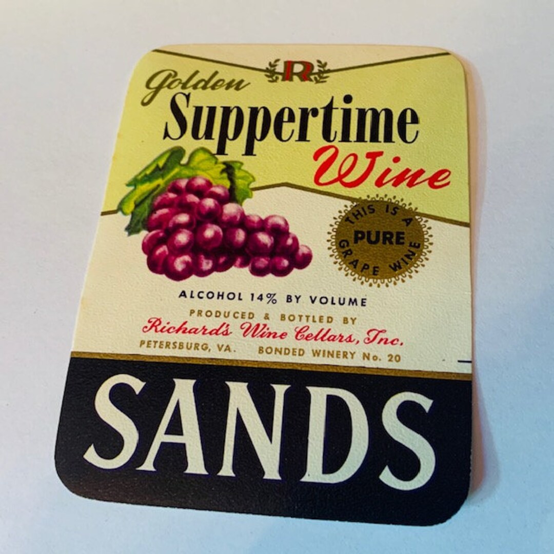 WINE BEER LABEL Drug Store Antique Paper Ephemera Vintage Ww1 Era Wwi ...