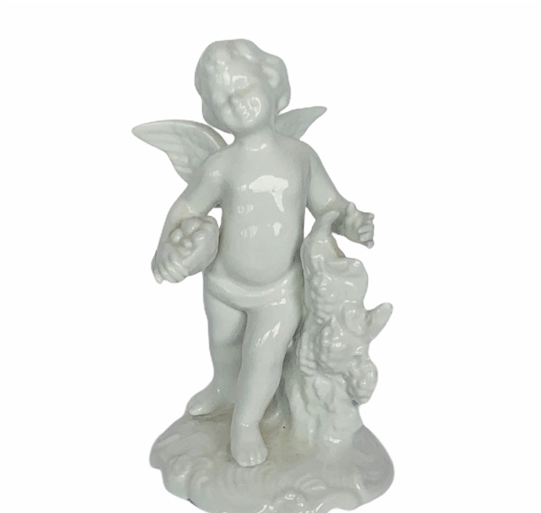 DRESDEN W GERMANY ANGEL Figurine West German Sculpture Cherub Naked ...