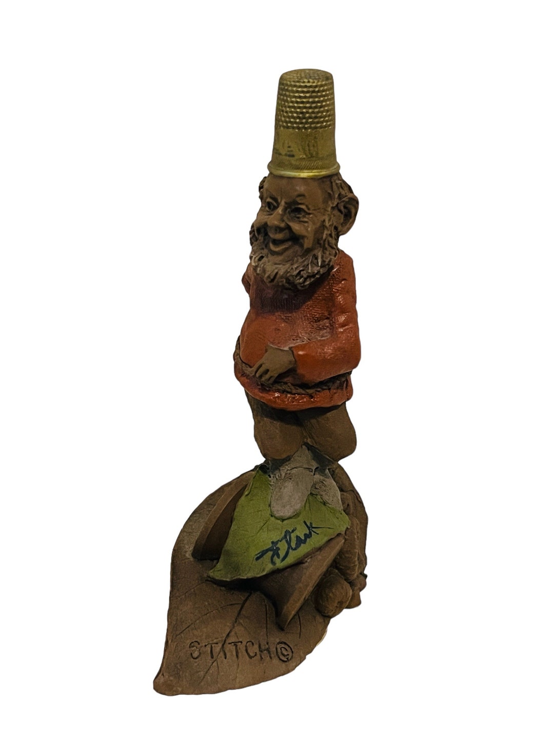 Tom Clark Figurine Gnome Elf SIGNED Cairn Sculpture Stitch Thimble ...