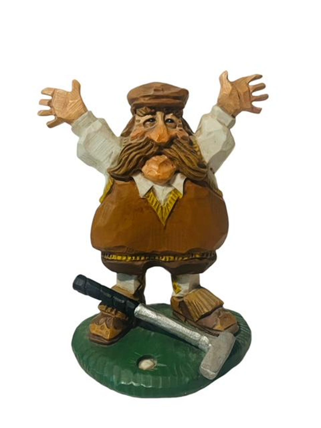 David Frykman Christmas Figurine Santa Claus Golfer Golf Sculpture Vtg ...