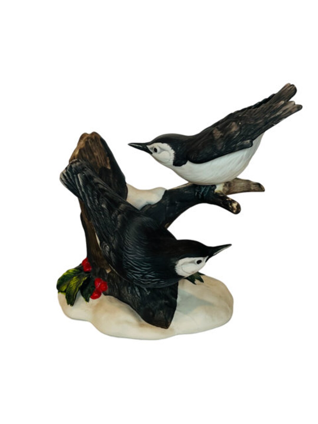 Gallery Originals Chickadee Figurine Sculpture Porcelain Christmas ...