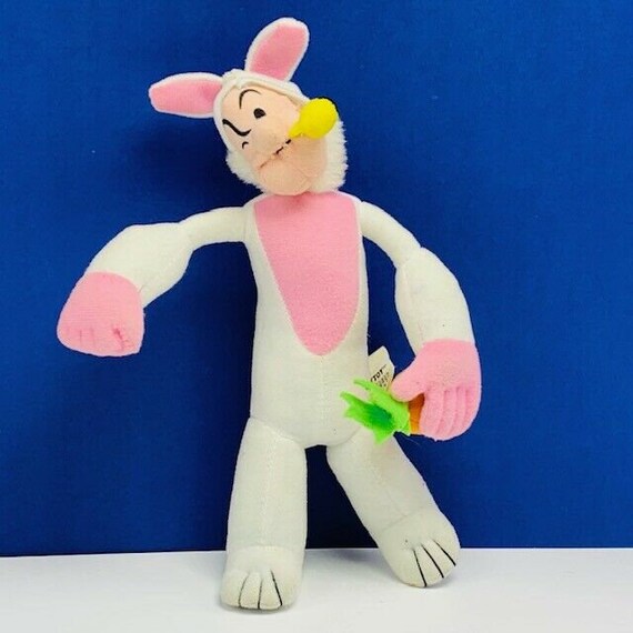 Popeye plush stuffed animal easter bunny rabbit carrot king feature ...