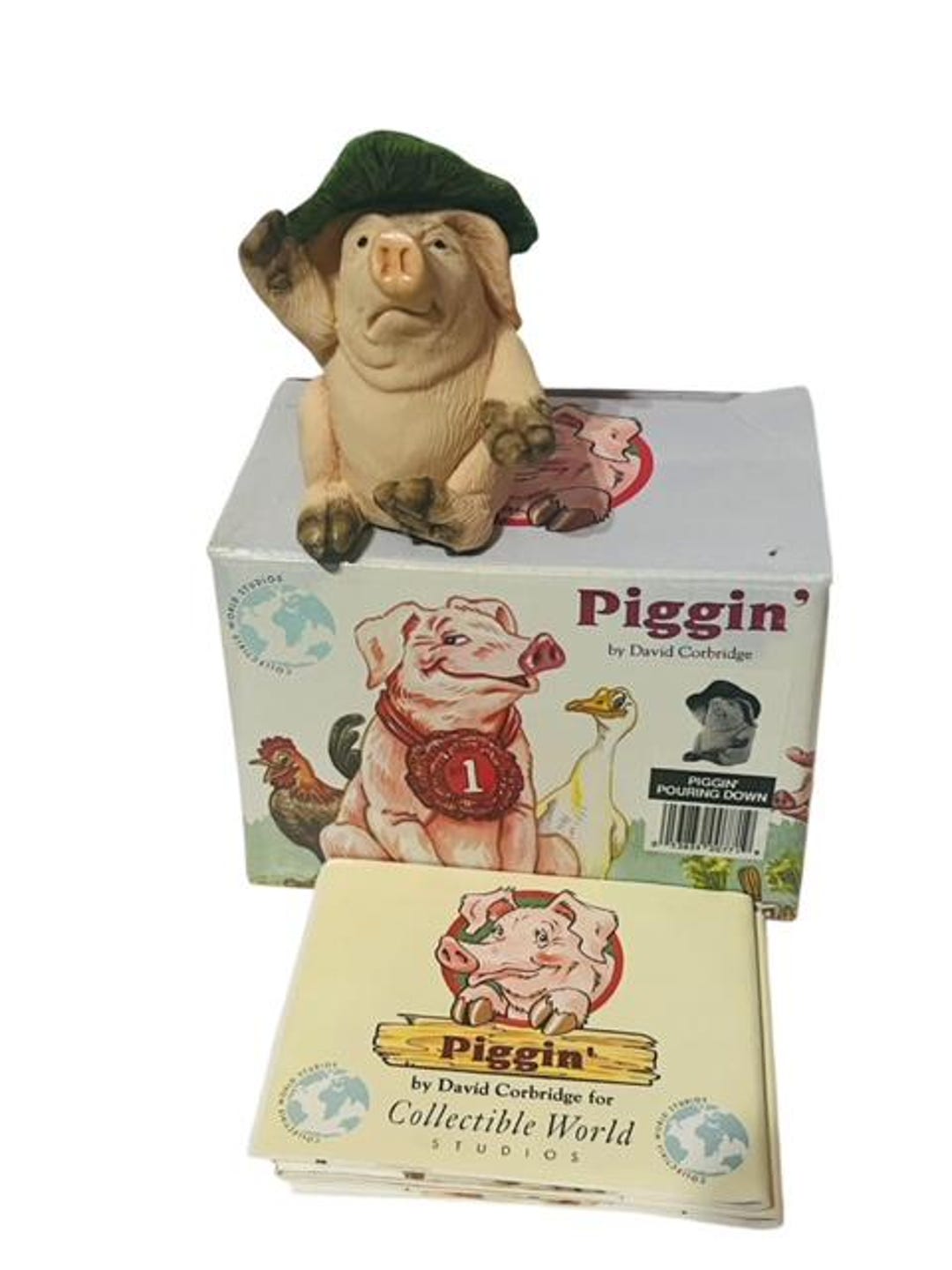 Pig Figurine Anthropomorphic Corbridge Piglet Flambro Piggin BOX ...