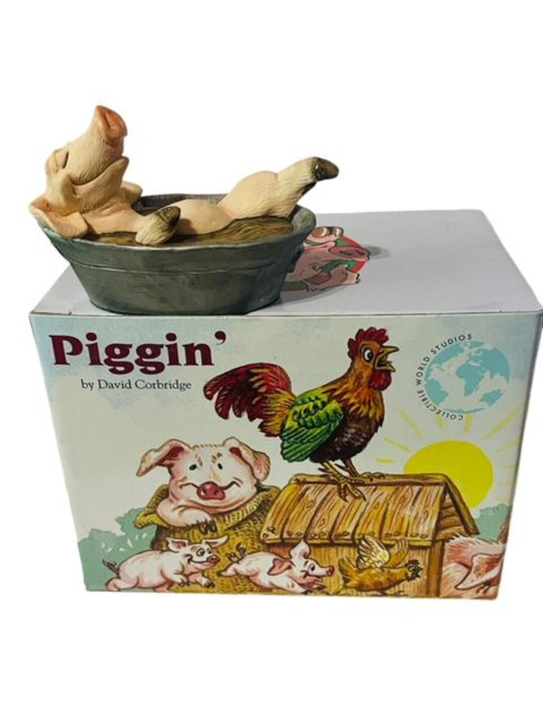 Pig Figurine Anthropomorphic Corbridge Piglet Flambro Piggin BOX Luxury ...