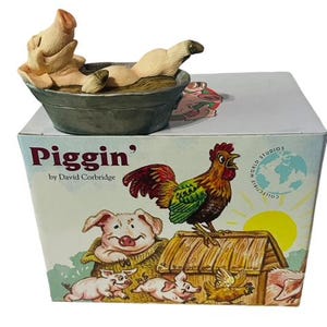 Pig Figurine Anthropomorphic Corbridge Piglet Flambro Piggin BOX Luxury ...