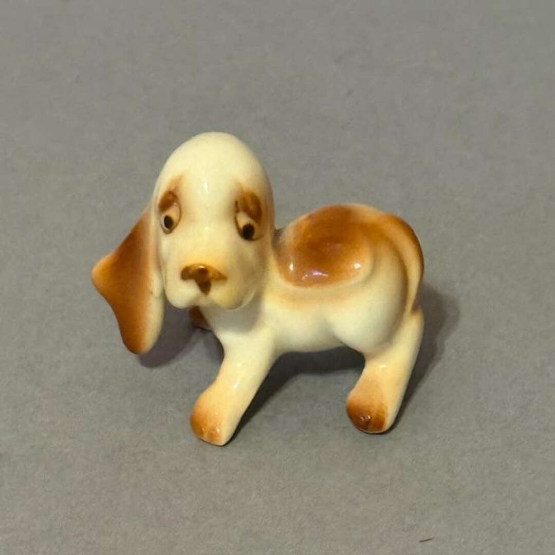 Vintage Basset Hound Figurine Fine Bone China Puppy Dog Anthropomorphic ...