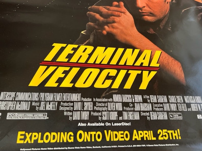 Movie Theater Cinema Poster Lobby Card 1994 Terminal Velocity - Etsy
