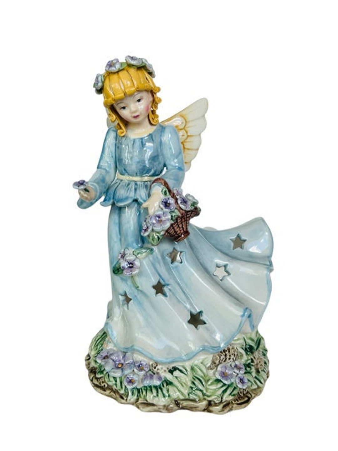 Angel Candle Holder Figurine Demdaco Wildflower Kathy Killip ...