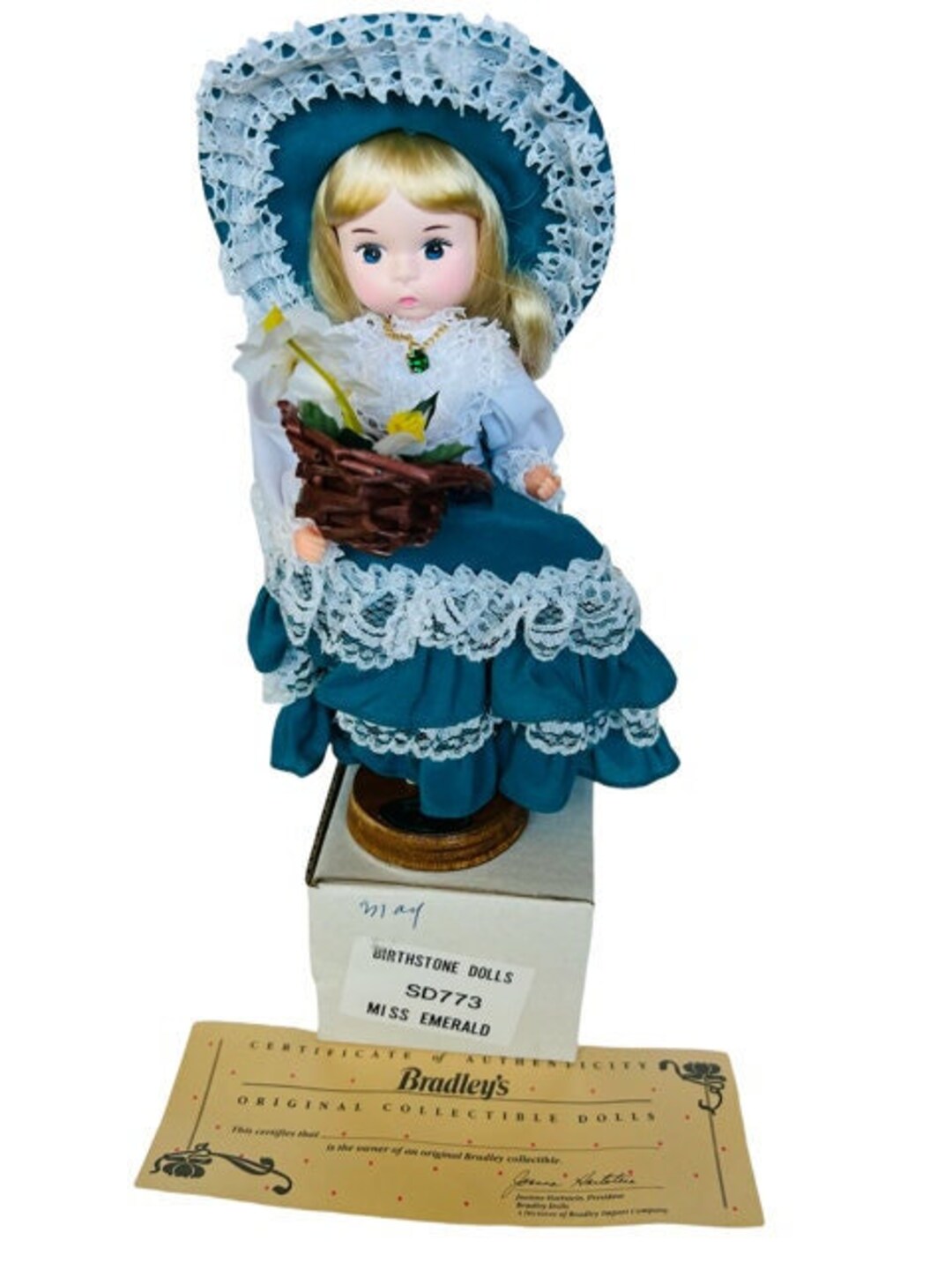 Bradley Doll Birthstone Box NIB Coa Los Angeles CA Gift Miss Emerald ...
