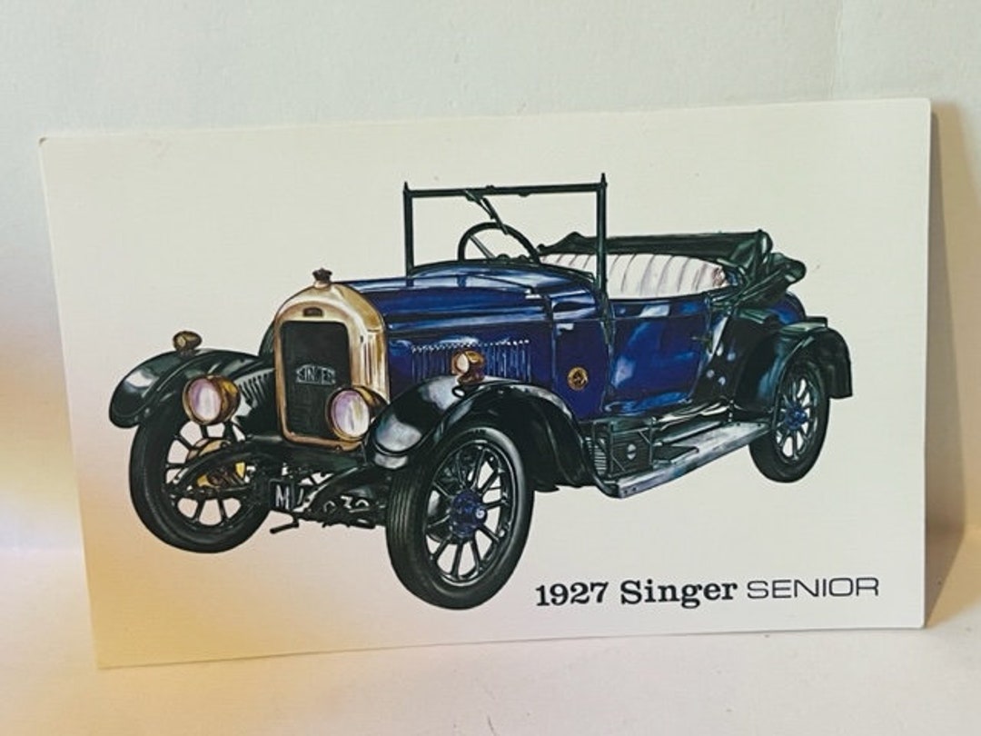 Singer Senior 1927 Postcard Paper Ephemera Post Card Classic Car ...