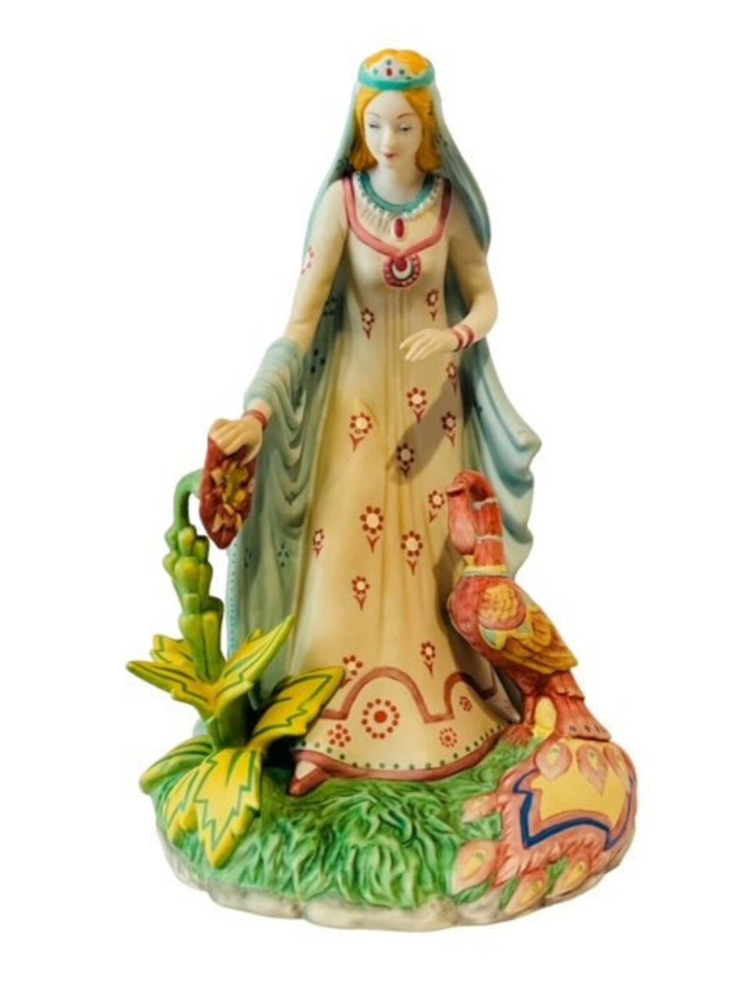 Israel Figurine Vtg Sculpture Victorian Lady Flower Hebrew Pink ...