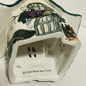 Blue Sky Pottery Candle Holder Heather Goldmine Signed 2002 Cottage ...