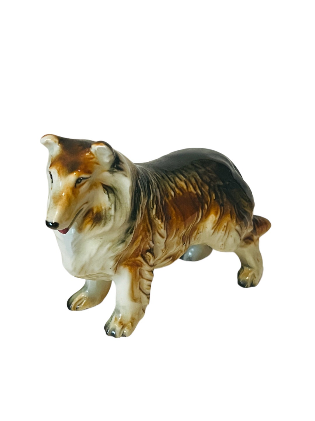 Collie Figurine Puppy Dog Sculpture Vtg Porcelain Gift Decor Lassie ...
