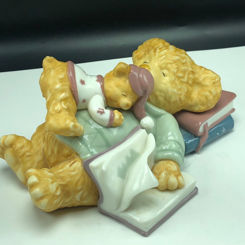 TEDDY BEAR FIGURINE Vintage Porcelain Statue Sculpture Father - Etsy