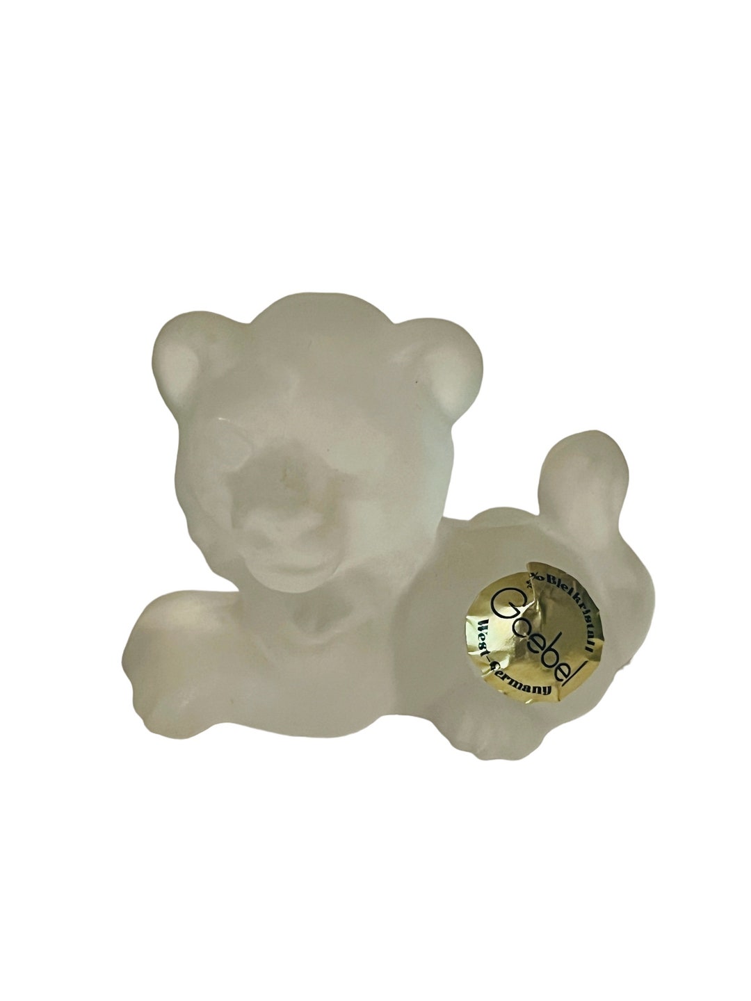 Goebel Hummel Art Glass Lion Figurine Miniature Frosted W Germany West ...