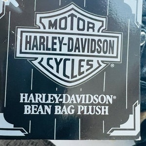 Harley Davidson Motorcycle Plush Stuffed Animal Tag Bean Bag Pig Denim ...