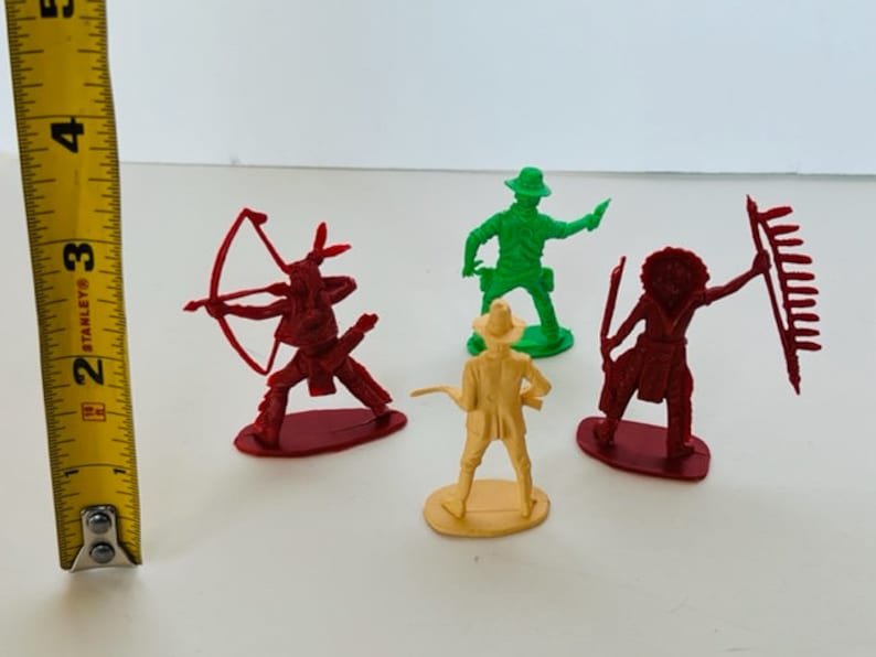 Plastic Cowboys Western Indians Native Toy Figures Lot Vtg Marx Mpc ...