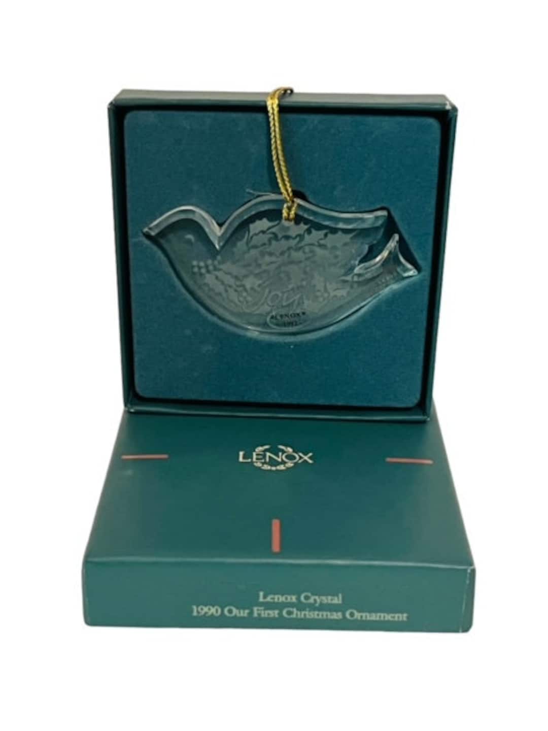 Lenox Christmas Ornament Vtg Holiday Figurine Crystal Glass Box Turtle ...