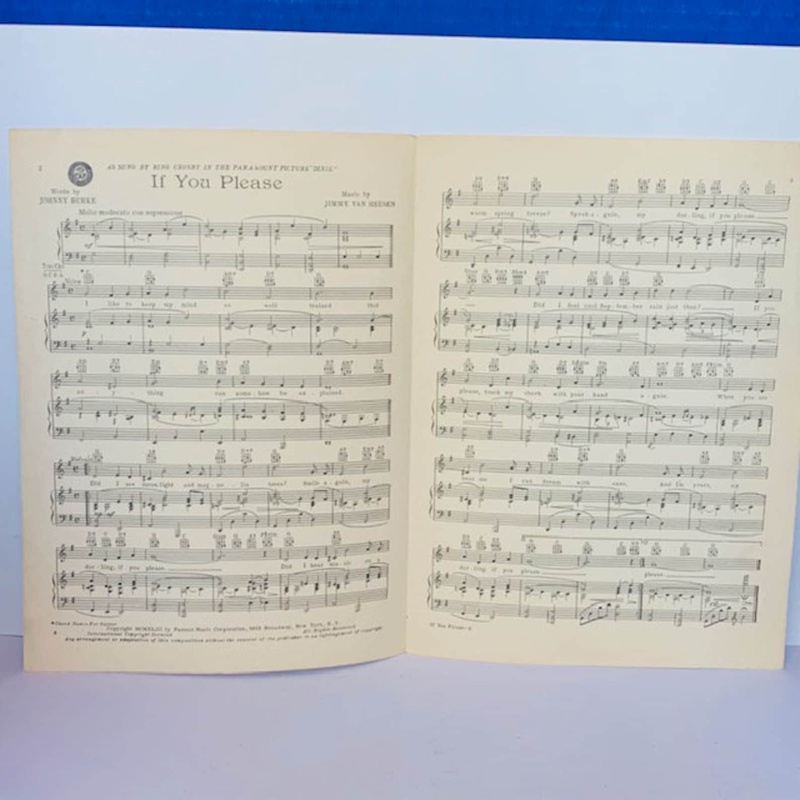 SHEET MUSIC ANTIQUE Song Book Vintage Paper Ephemera Vtg Mcm - Etsy