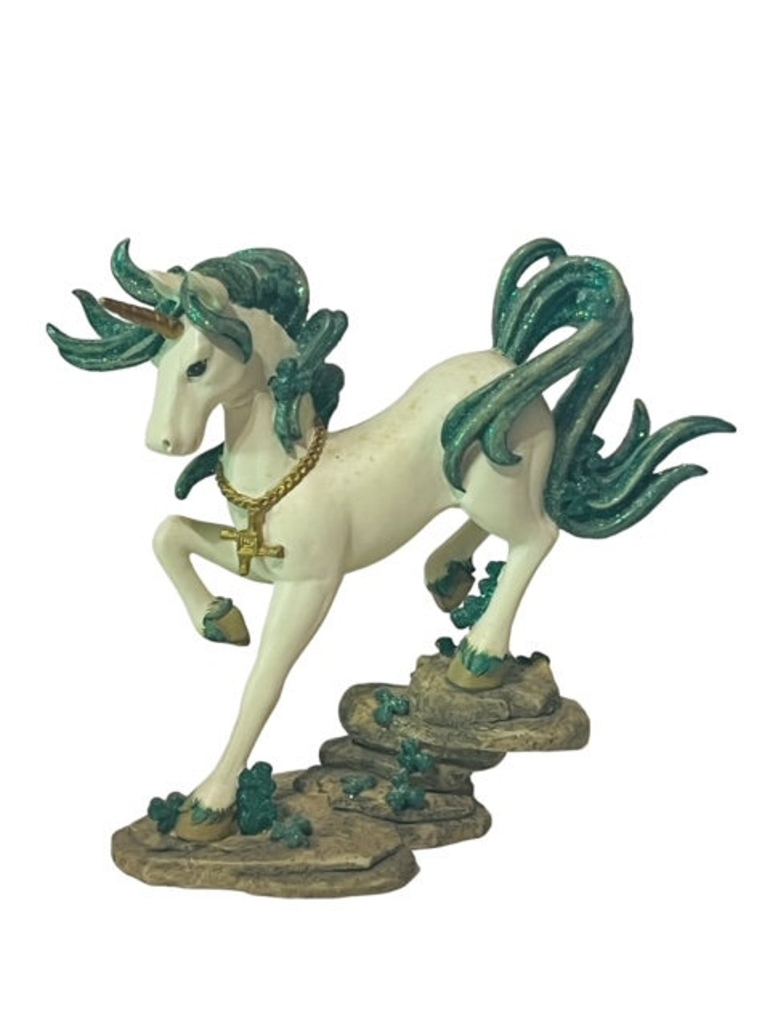 Unicorn Figurine Pegasus Hamilton Collection Emerald Isle May Happiness ...