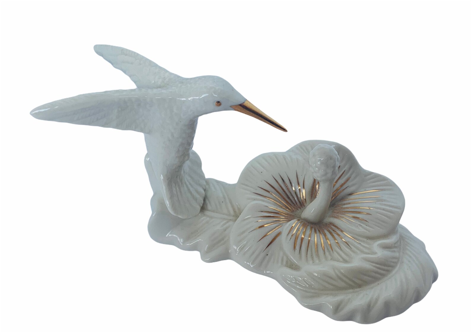 LENOX HUMMINGBIRD FIGURINE Pure Porcelain White Gold Trim | Etsy