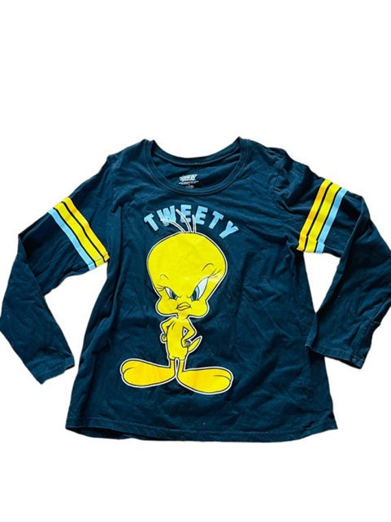 Tweety Bird T-Shirt Looney Tunes vtg Long Sleeve Larg… - Gem