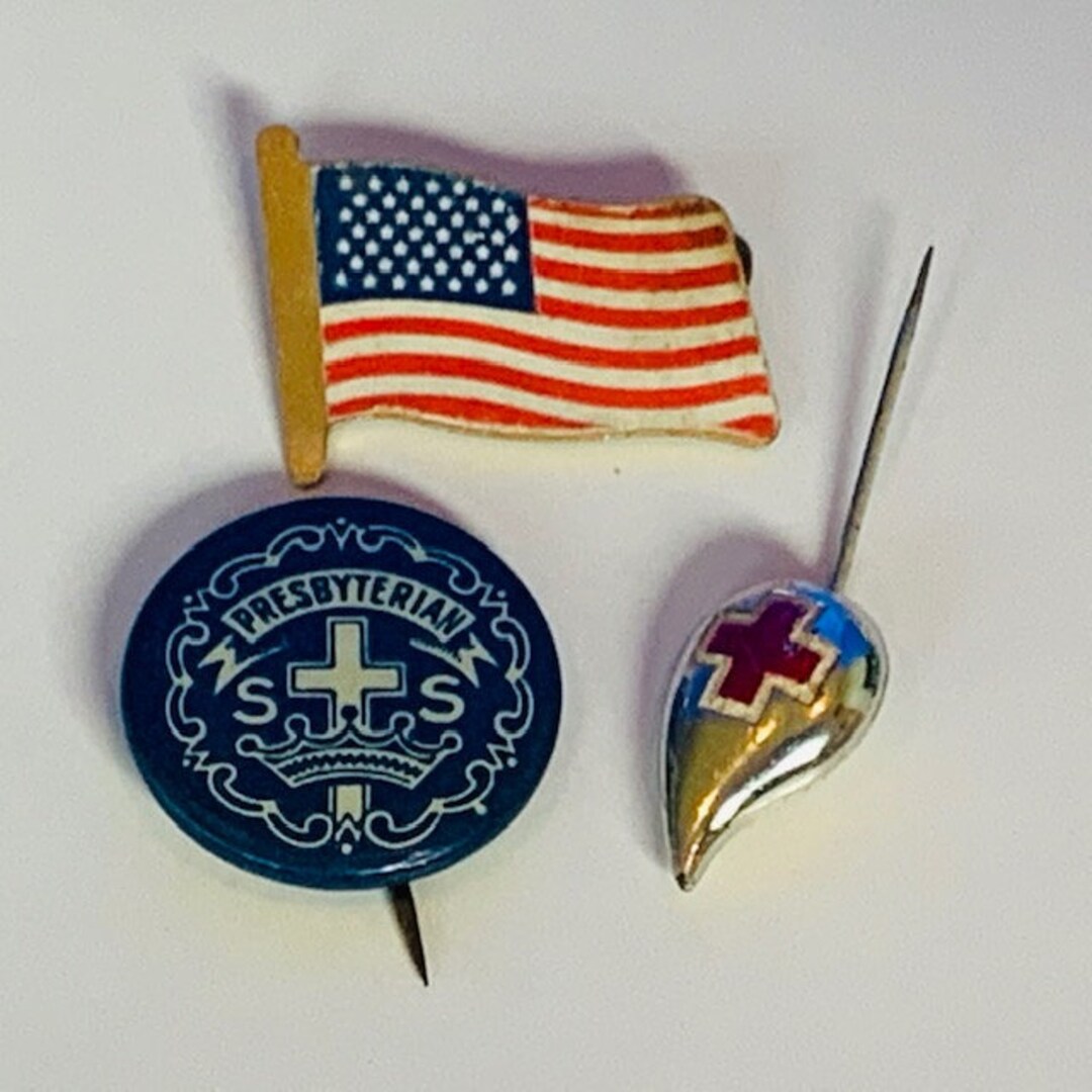 PRESBYTERIAN FLAG PINBACK Mixed Lot Red Cross Presidential Election Pin ...