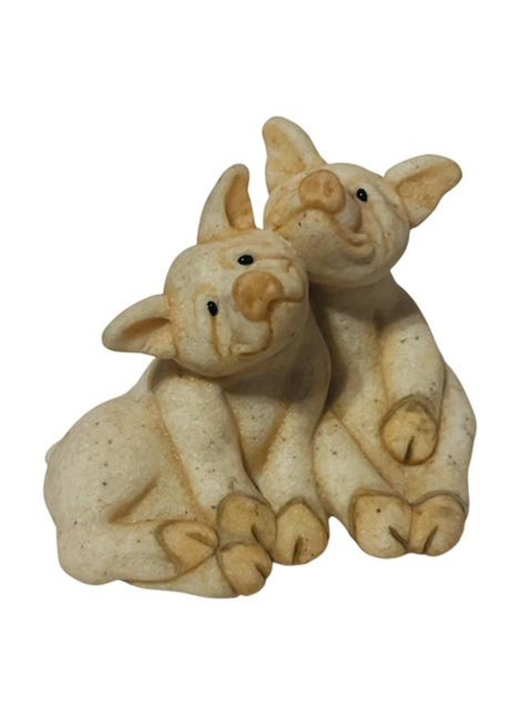 Quarry Critters Pig Stone Figurine Sculpture Second Nature Design ...