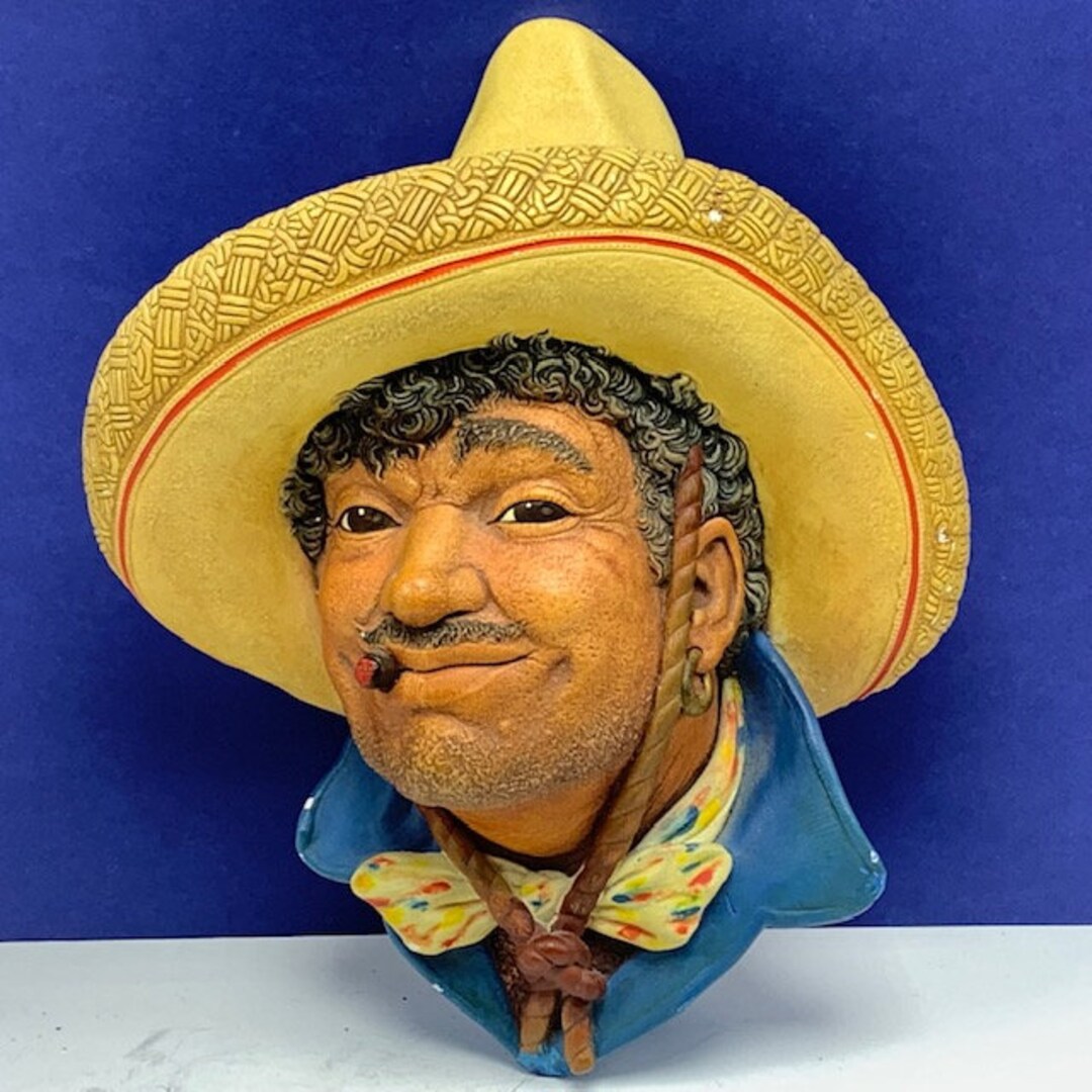 BOSSON LEGEND CHALKWARE Congleton England Uk Wall Hanging Figurine Face ...