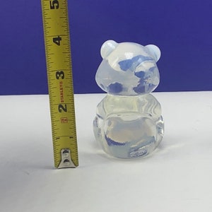 FENTON TEDDY BEAR Vintage Birthday Glass Figurine Sculpture Statue ...