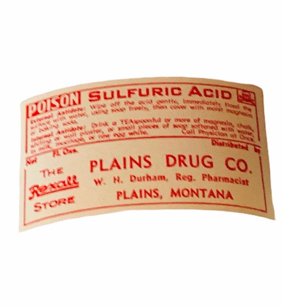 DRUGSTORE PHARMACY LABEL Antique Paper Ephemera Vintage Ww1 Era Wwi ...