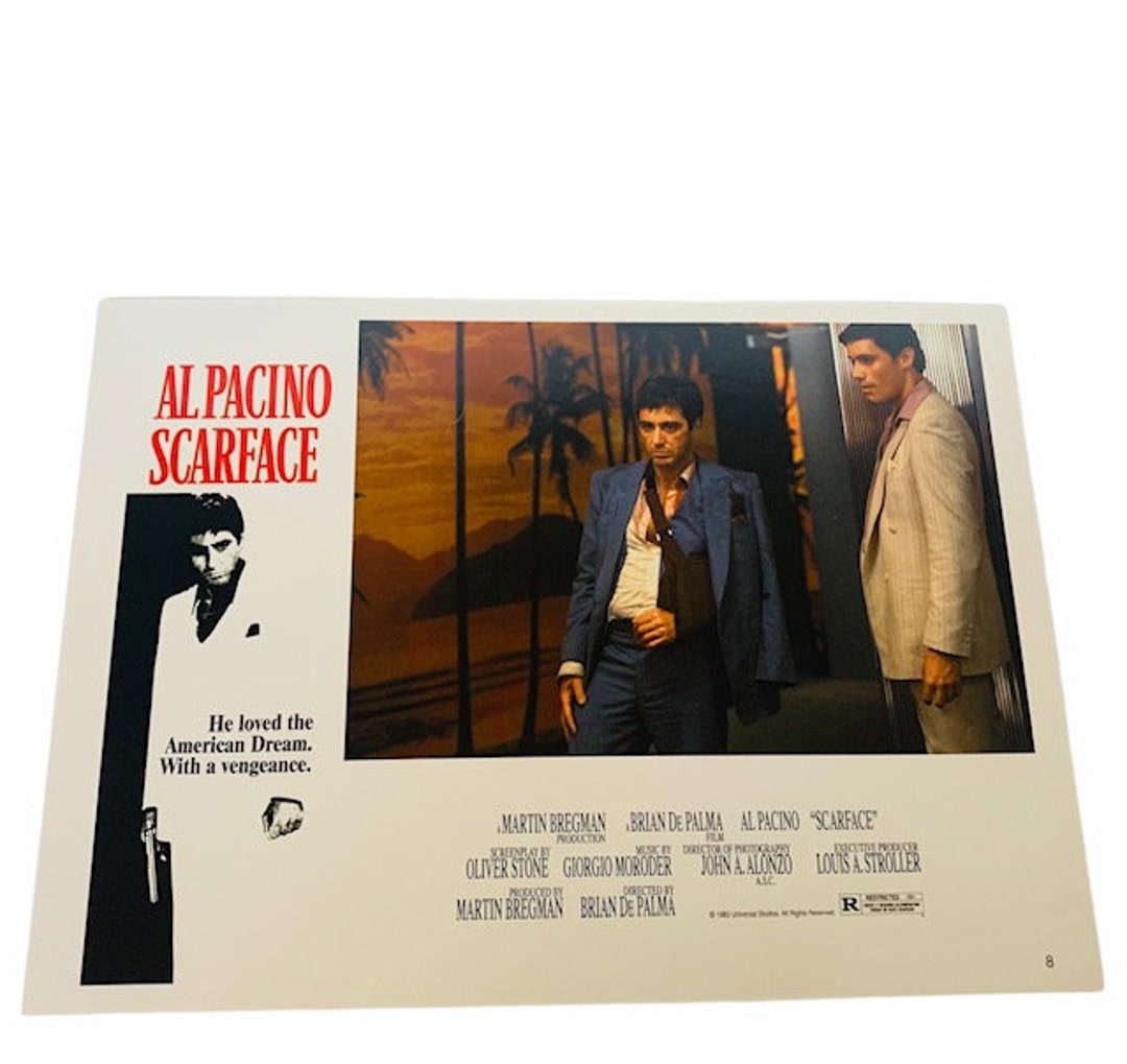 SCARFACE LOBBY CARD 1983 Vintage Movie Poster Memorabilia Gangster Al ...